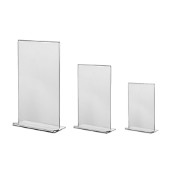 Clear acrylic double sided display stand - Aigaio Bookshop